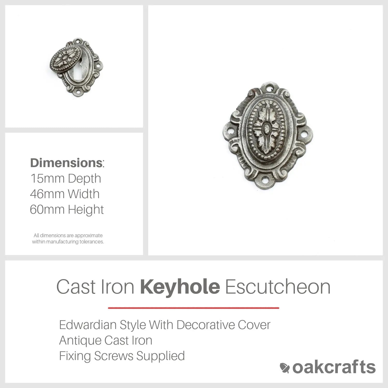 Escutcheon Cover | Antique Cast Iron Edwardian Style – Oakcrafts