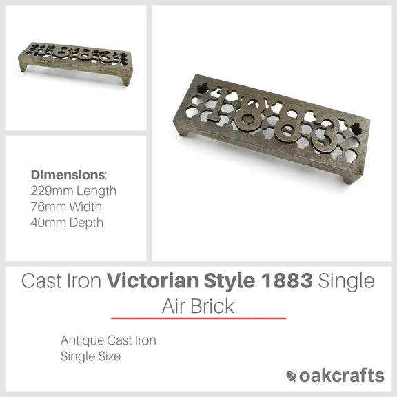 Air Brick - Victorian Style 1883 Classic | Antique Cast Iron – Oakcrafts