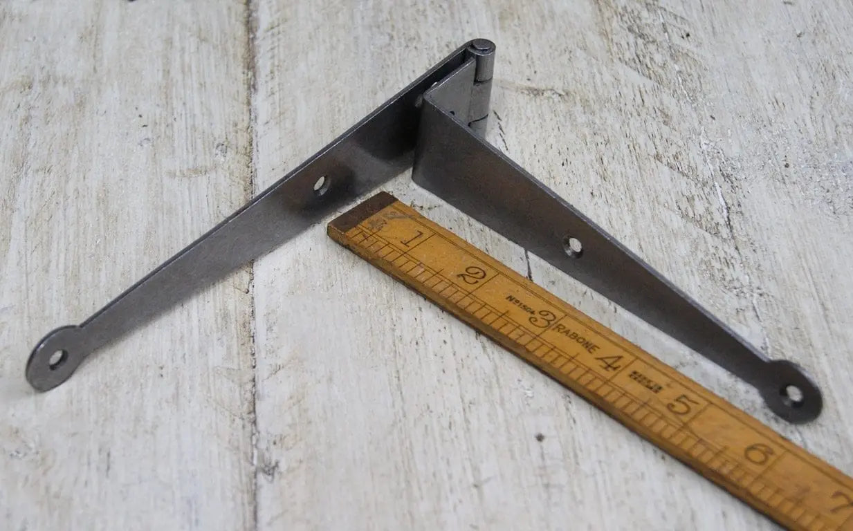 Antique Iron Cranked Strap Hinge With Penny End - 185mm - Oakcrafts