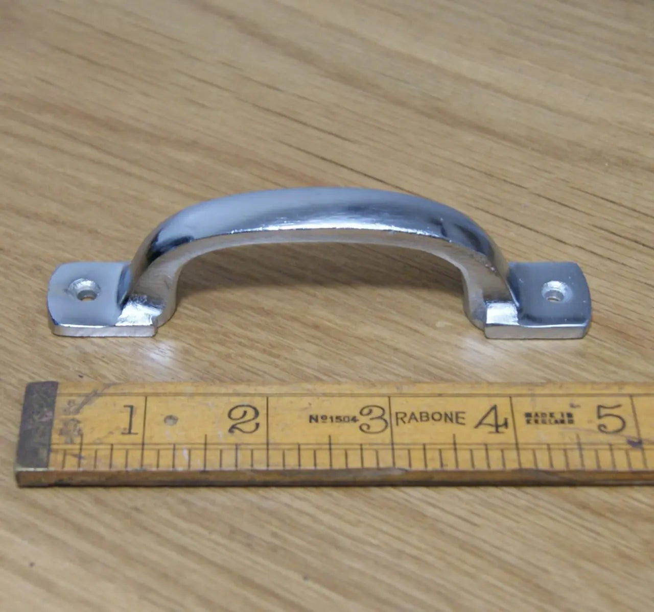 Cast Iron Chrome Plated Square D Handle - 120mm - Oakcrafts