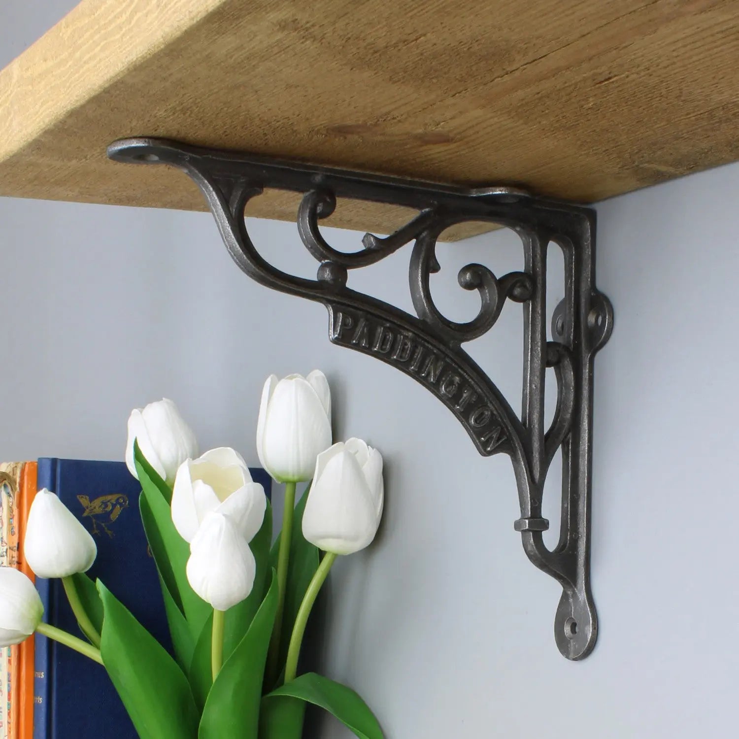 Pair of Antique Cast Iron London Paddington Shelf Brackets - Oakcrafts