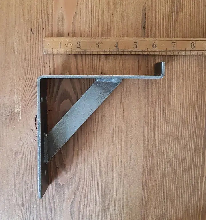 Pair of Antique Cast Iron Utility Window Box Shelf Brackets with Brace ...