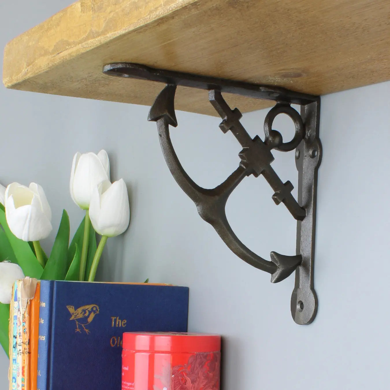 Pair of Cast Iron Anchor Shelf Brackets - Oakcrafts