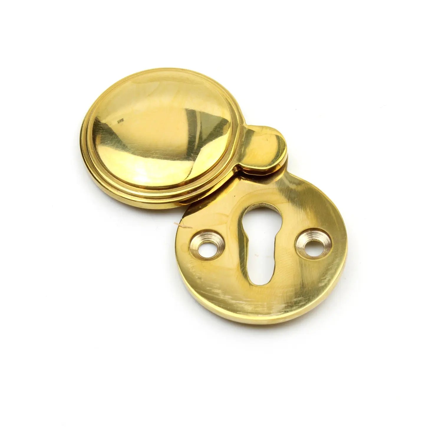 Solid Brass Keyhole Escutcheon with Cover - 35mm - Oakcrafts