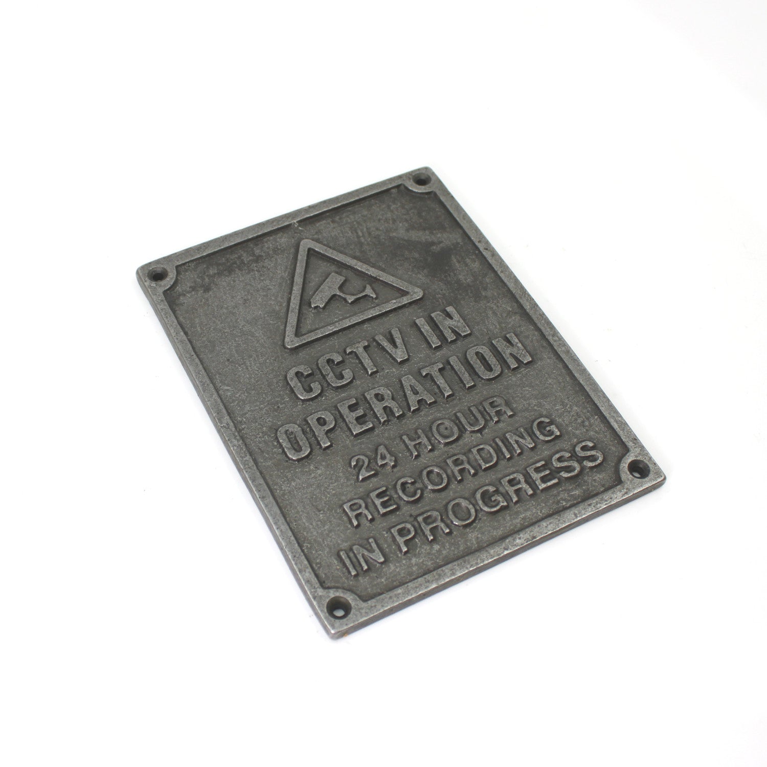 Antique Cast Iron CCTV In Operation Plaque/Sign - 160mm – Oakcrafts