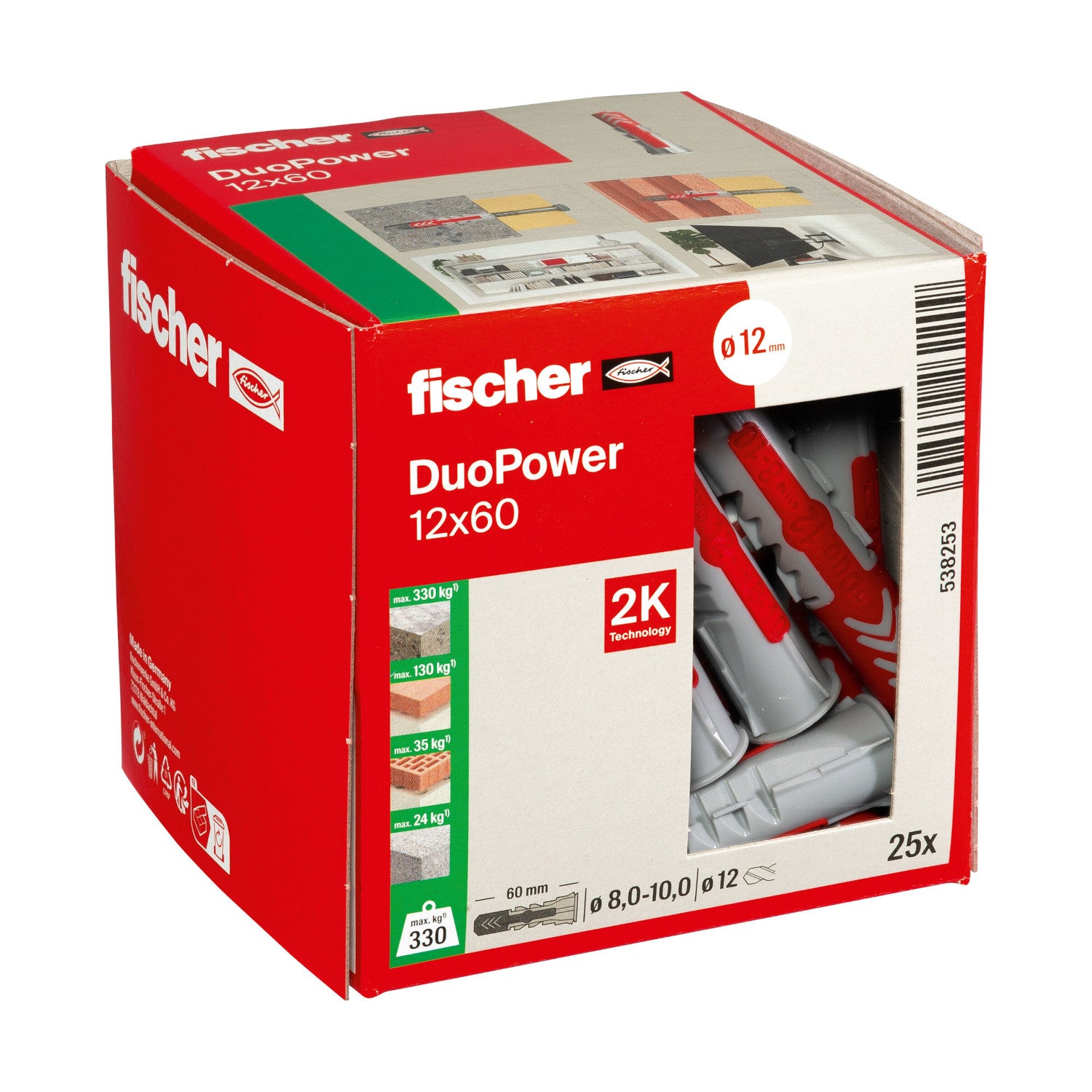 Fischer DuoPower 12 x 60 Universal Plug - Box of 25 – Oakcrafts