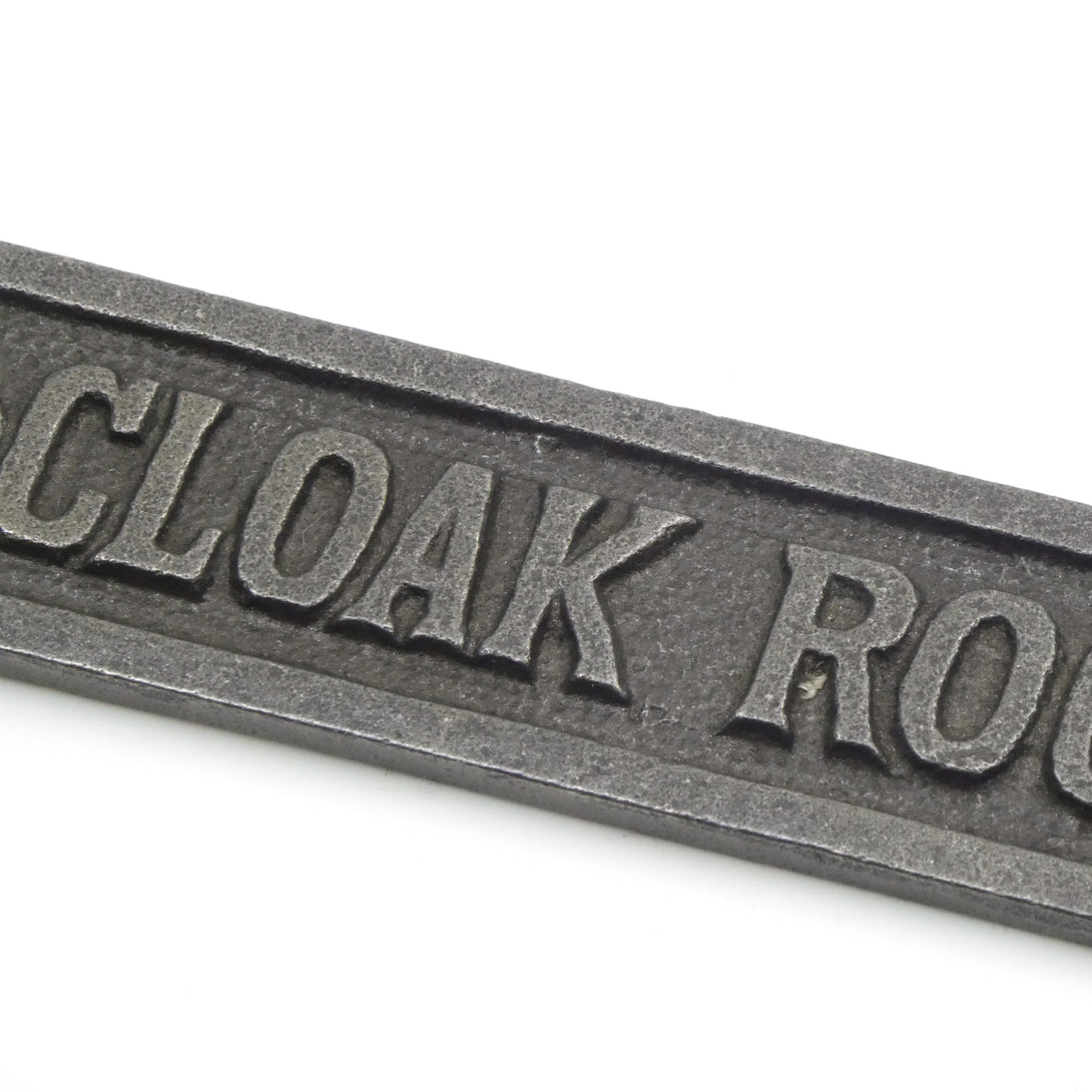 Cast Iron CLOAK ROOM sign - 148mm x 36mm – Oakcrafts